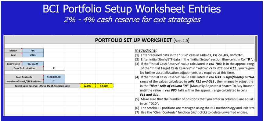 How to Use the BCI Portfolio Setup Spreadsheet to Craft Our Option ...
