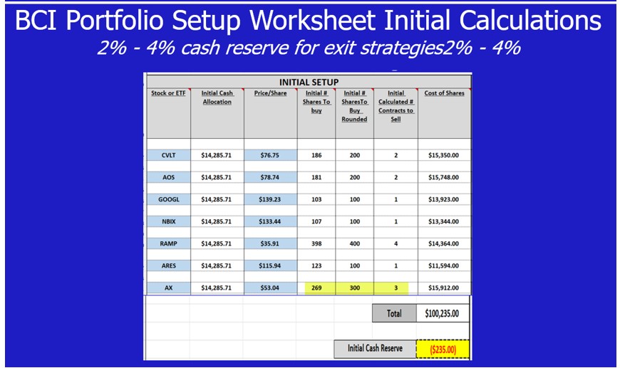 How to Use the BCI Portfolio Setup Spreadsheet to Craft Our Option ...